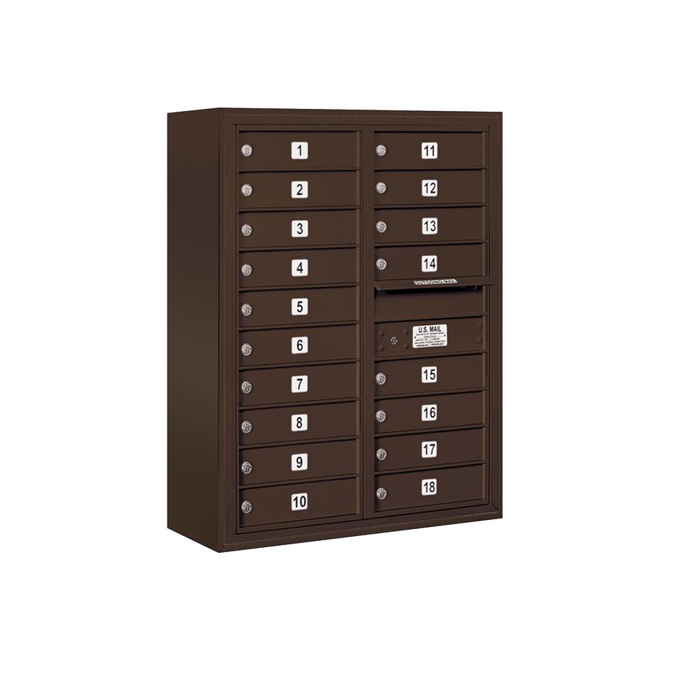 Salsbury Industries 3800 Horizontal Series 4-Compartment Surface Mount ...