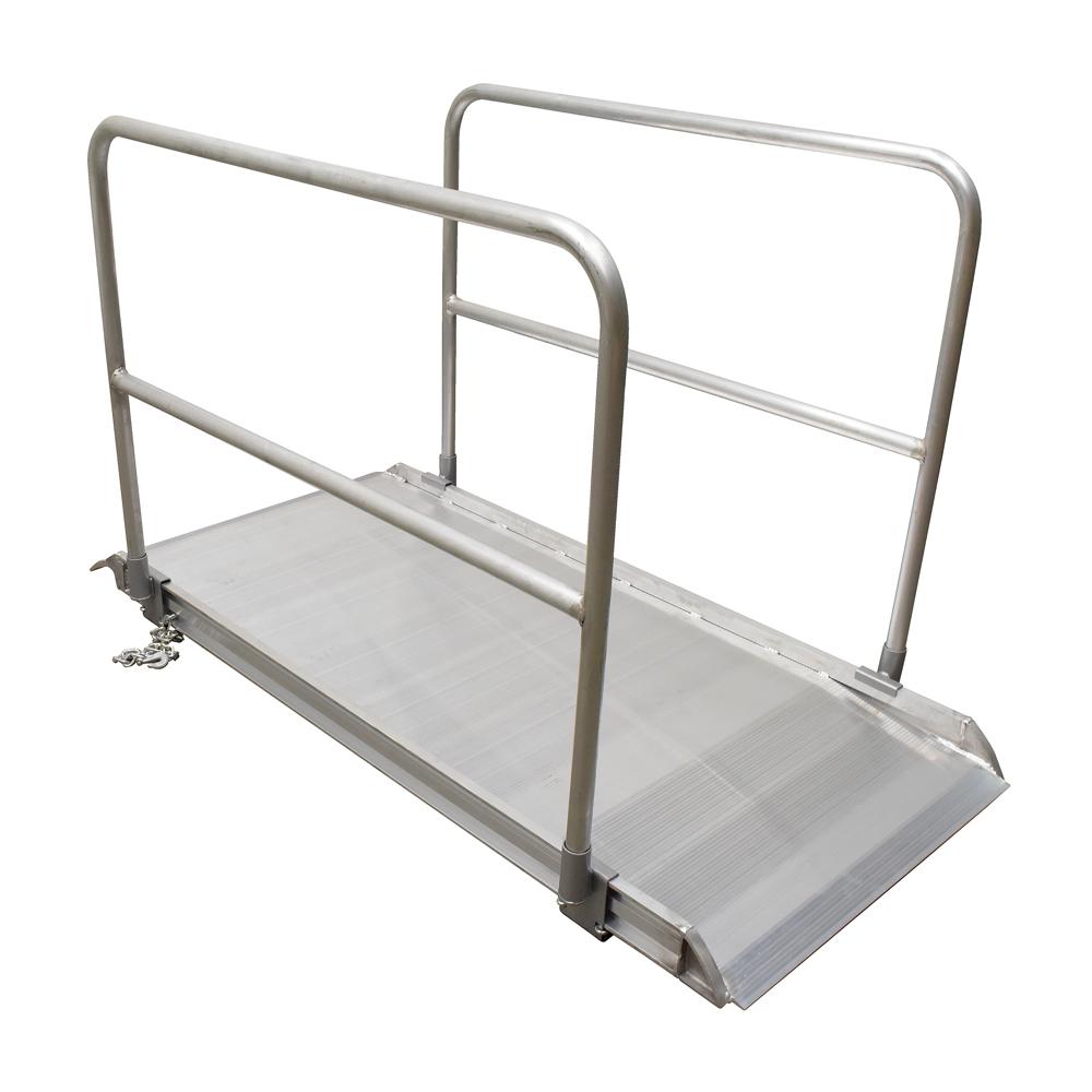 Vestil 192 in. x 38 in. Aluminum Walk Ramp Handrail Overlap-AWR-38-16A ...