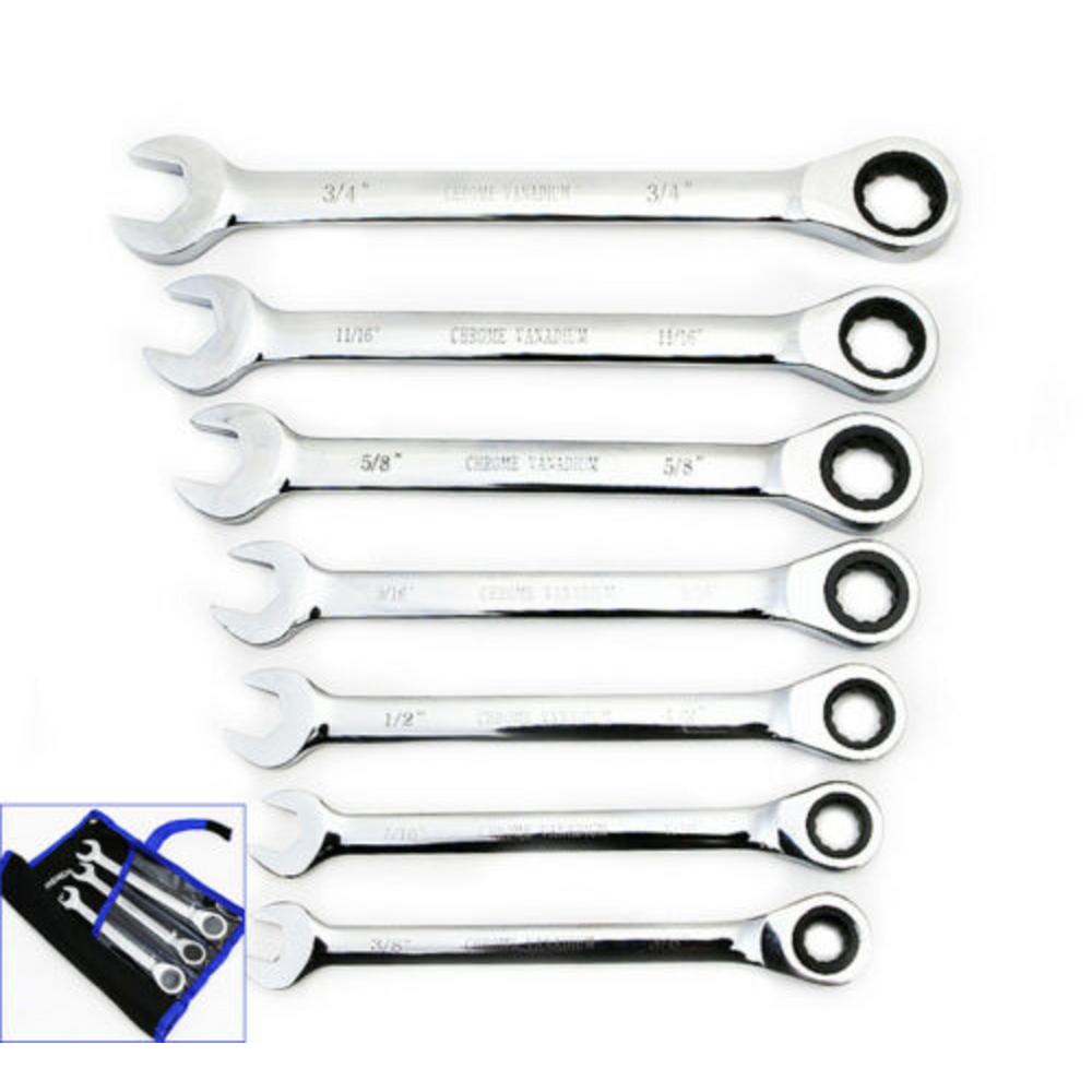 Stark ELITE X-Large SAE Combination Ratcheting Wrench Set (4-Piece ...