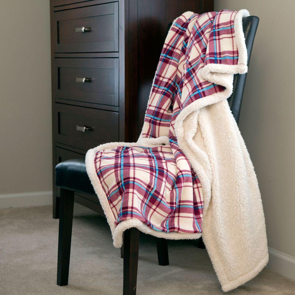 Lavish Home Red and Blue Polyester Throw Blanket-61-00004-Chec-Y - The ...