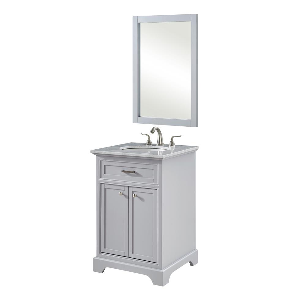 Timeless Home 24 in. W Single Bathroom Vanity in Light Grey with Vanity ...