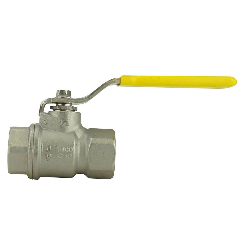 Apollo 3/4 in. Stainless Steel FNPT x FNPT Full-Port Ball Valve with ...