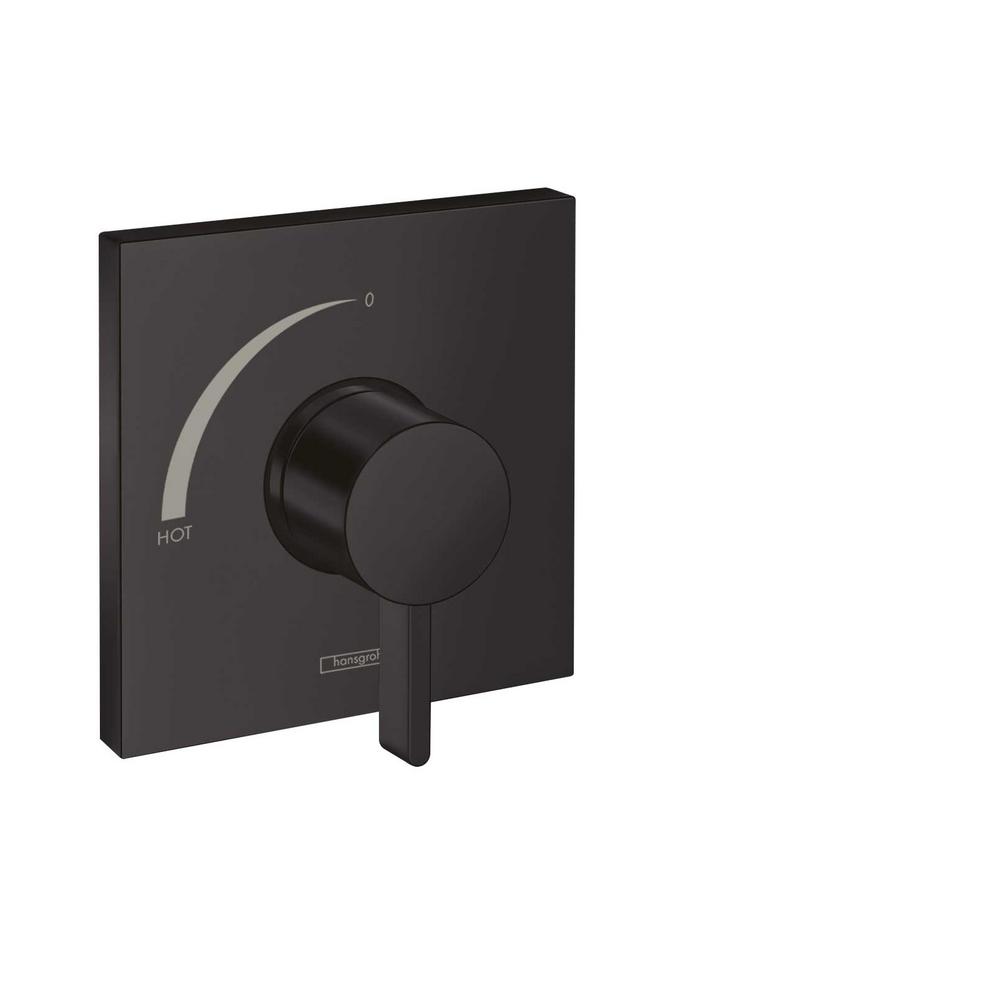 Hansgrohe Ecostat S Single-Handle Shower Trim Kit in Matte Black Valve ...
