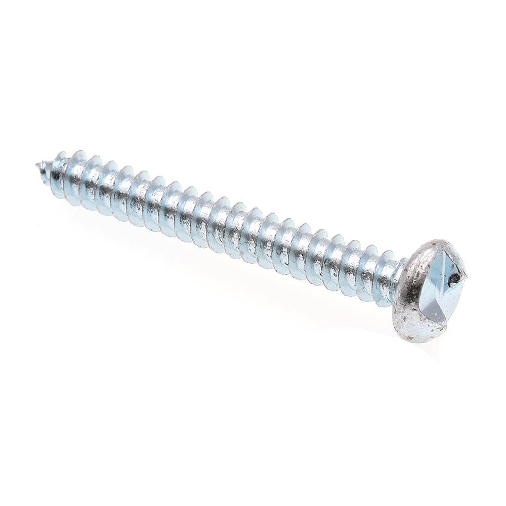 #10 x 1-1/2 in. Zinc Plated Steel One-Way Round Head Sheet Metal Screws ...
