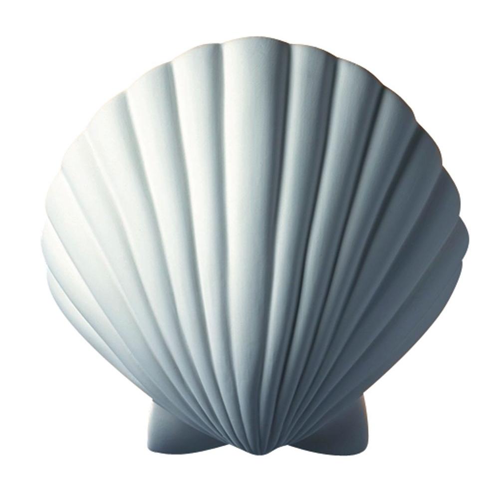 Filament Design Leonidas 1-Light Paintable Ceramic Bisque Scallop Shell ...