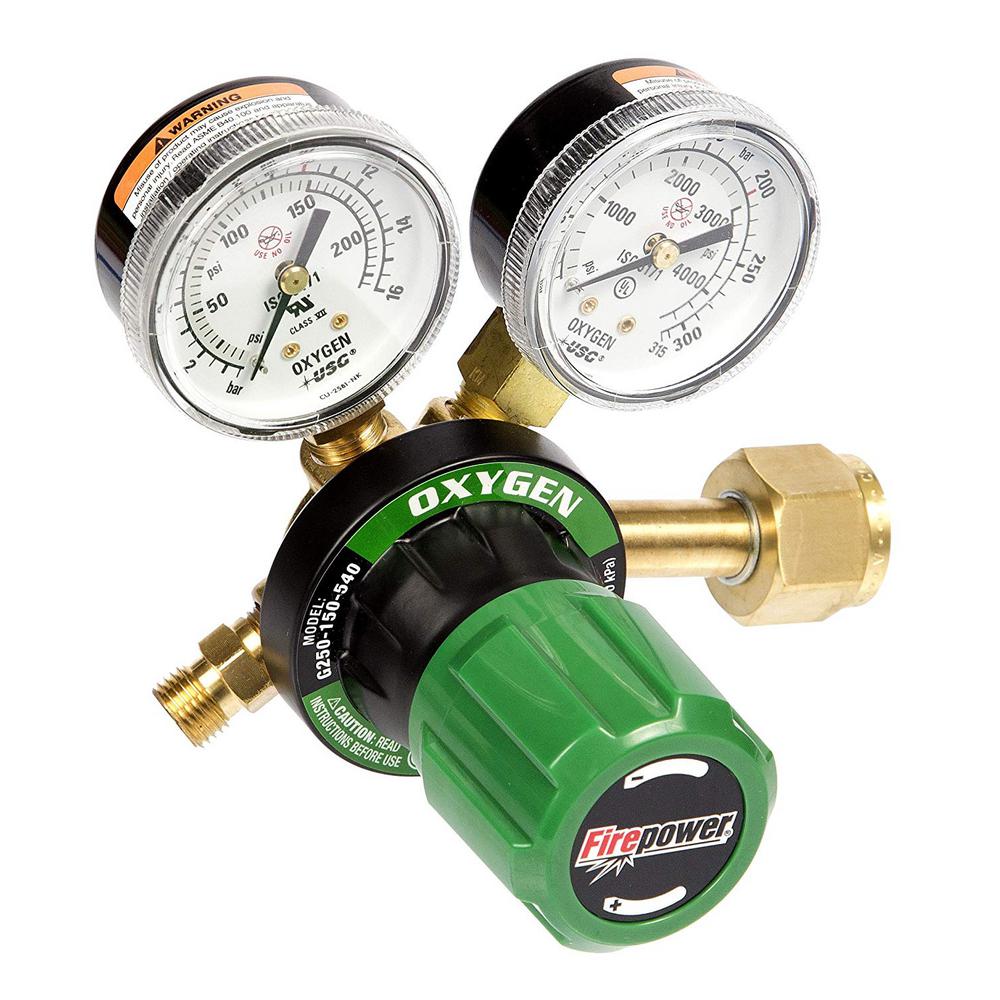 FIRE POWER 250 Series OxyFuel Oxygen Regulator for Tips with 5 in ...