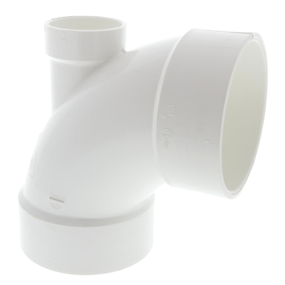 NIBCO 4 in. x 4 in. x 2 in. PVC DWV 90-Degree All Hub Elbow ...