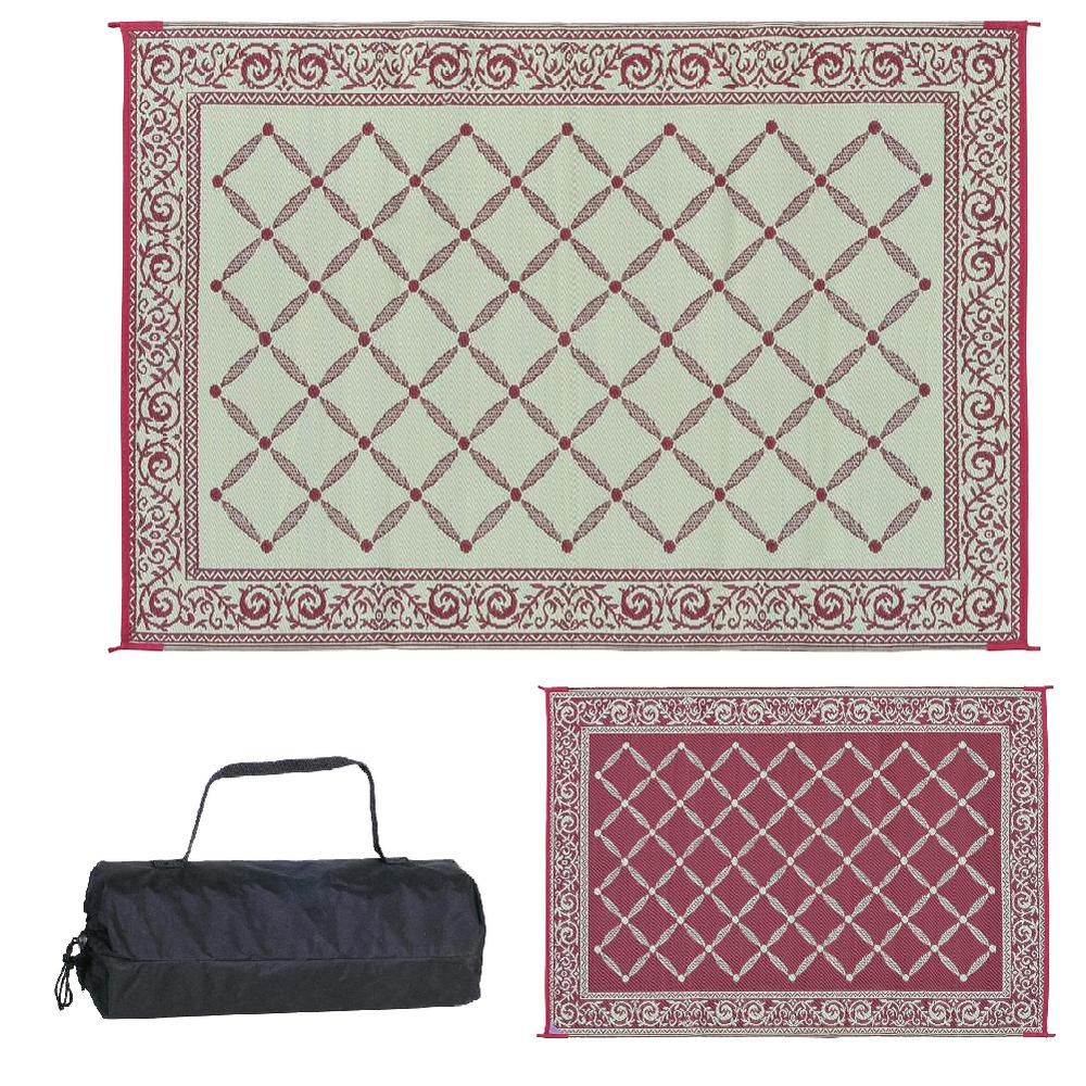 Reversible Mats 6 ft. x 9 ft. Reversible Mat - Classic Burgundy/Beige ...