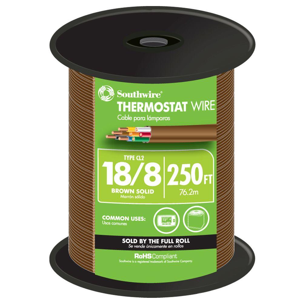 Southwire 250 Ft 18 8 Brown Solid CU CL2 Thermostat Wire 65676944 Southwire 250 Ft 18 8 Brown Solid CU CL2 Thermostat Wire 65676944