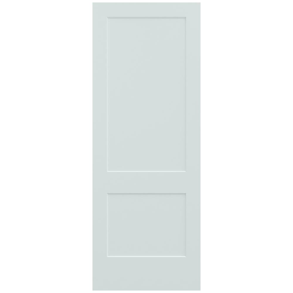 JELD-WEN 36 in. x 96 in. Monroe Light Gray Painted Smooth Solid Core ...
