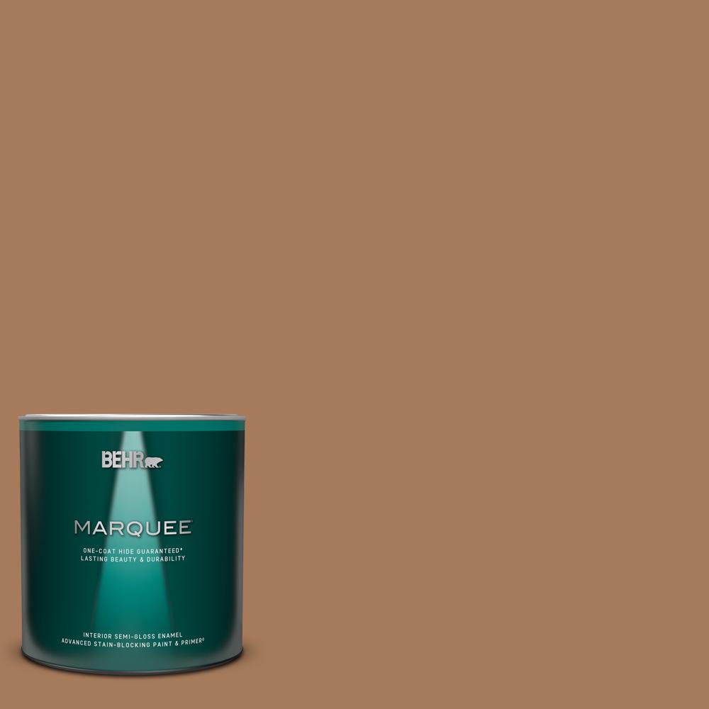 BEHR MARQUEE 1 qt. #260F-6 Smokey Topaz Semi-Gloss Enamel Interior ...