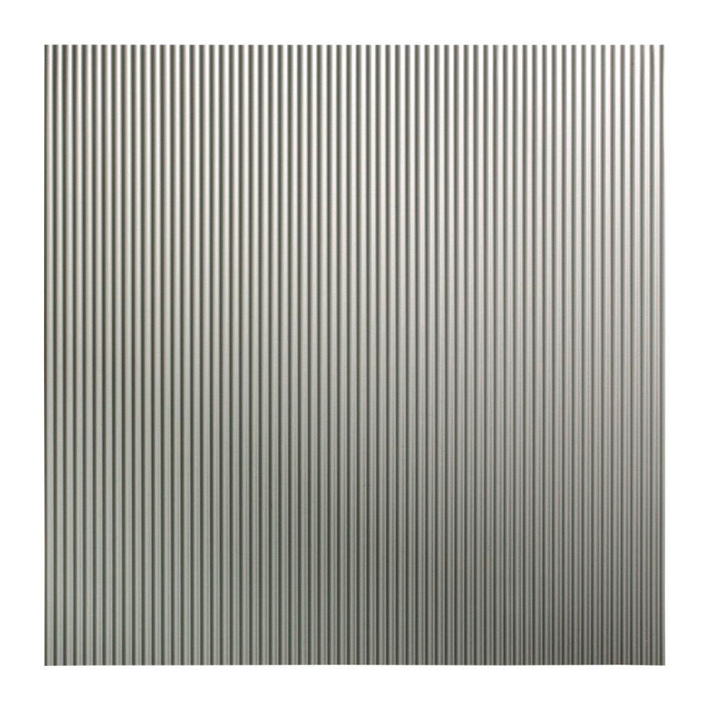 Fasade Rib - 2 ft. x 2 ft. Lay-in Ceiling Tile in Argent Silver-L65-09 ...