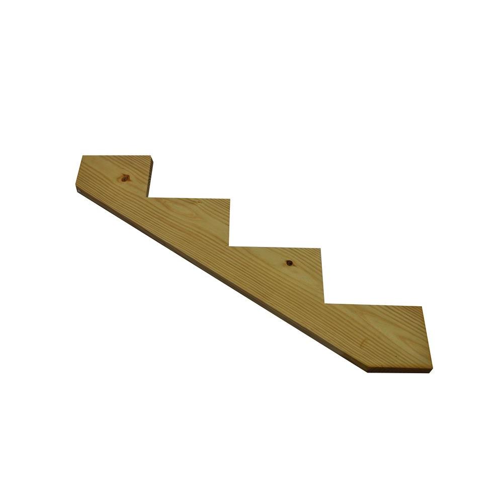2 in. x 12 in. 4-Step Pressure-Treated Pine Stringer-0623454 - The Home ...