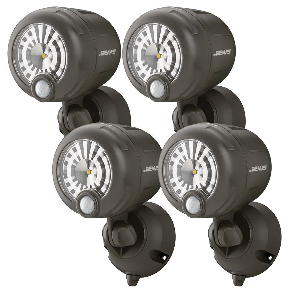 Mr Beams Wireless 120-Degree Bronze Motion Sensing Outdoor Integrated ...