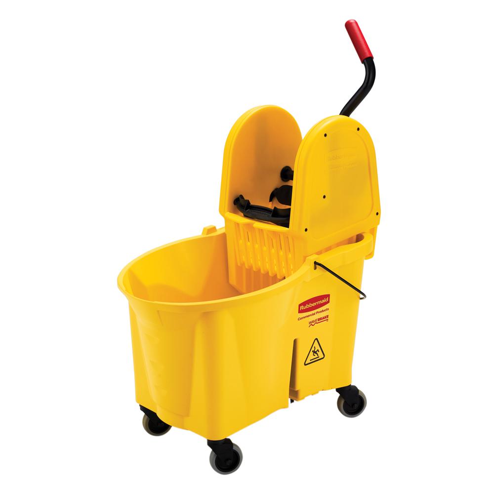 Rubbermaid Commercial Products Wave Brake 44 Qt. Yellow Down-Press ...