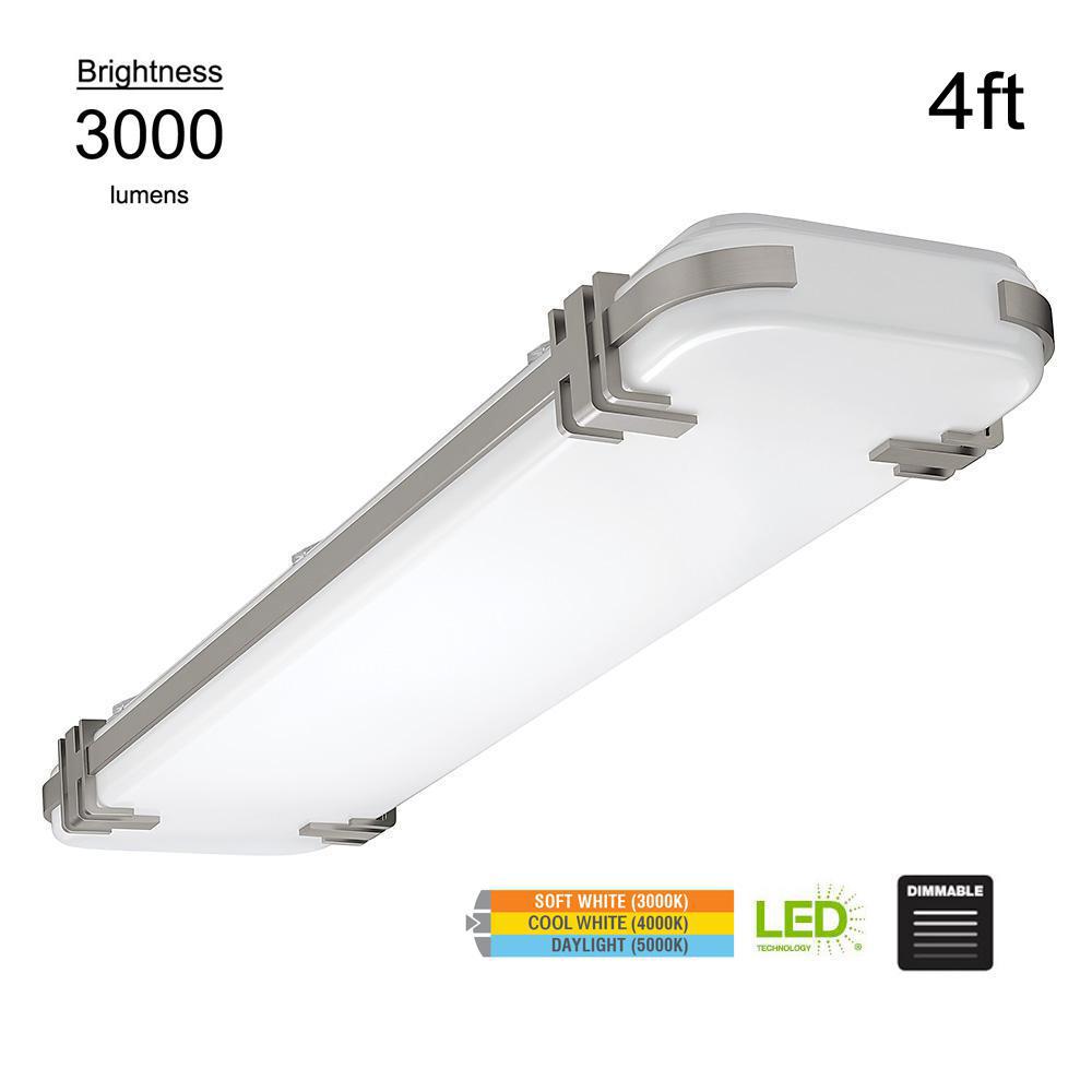 Lithonia Lighting Cambridge 4 ft. Oak LED Flushmount-FMFL 30840 CAML OA ... Lithonia Lighting Cambridge 4 ft. Oak LED Flushmount-FMFL 30840 CAML OA ...