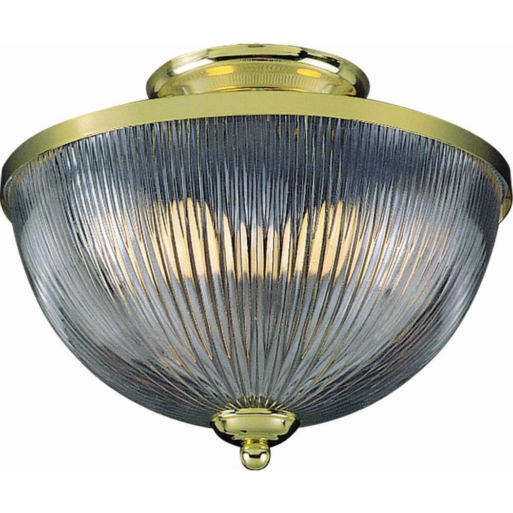 Volume Lighting 2-Light Polished Brass Semi-Flush Mount-V7103-2 - The ...