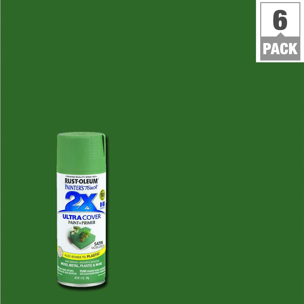 Rust-Oleum Painter's Touch 2X 12 oz. Satin Moss Green General Purpose ... Rust-Oleum Painter's Touch 2X 12 oz. Satin Moss Green General Purpose ...