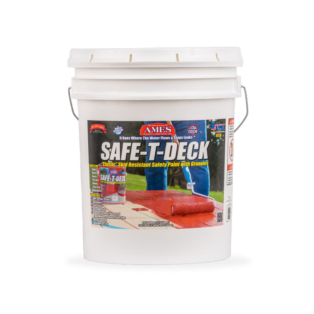 Ames Safe-T-Deck 5 gal. Red Slip Resistant Waterproof Deck Coating ...