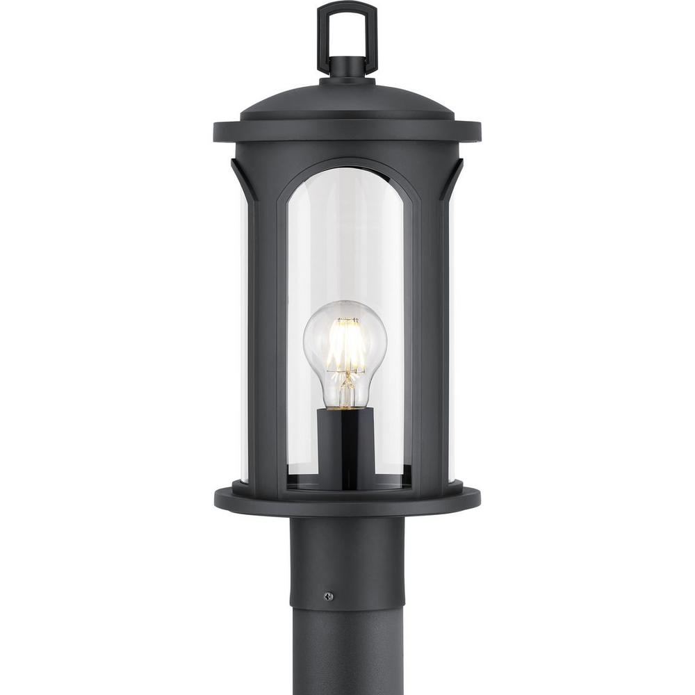Progress Lighting Faywood 1-Light Matte Black Outdoor Post Lantern with ...