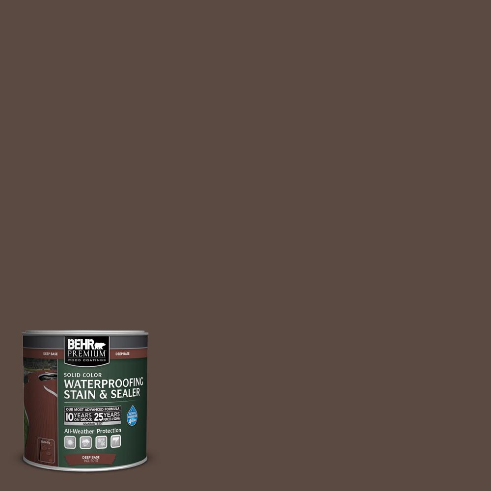 BEHR Premium 8 oz. #SC-105 Padre Brown Solid Color Waterproofing ...