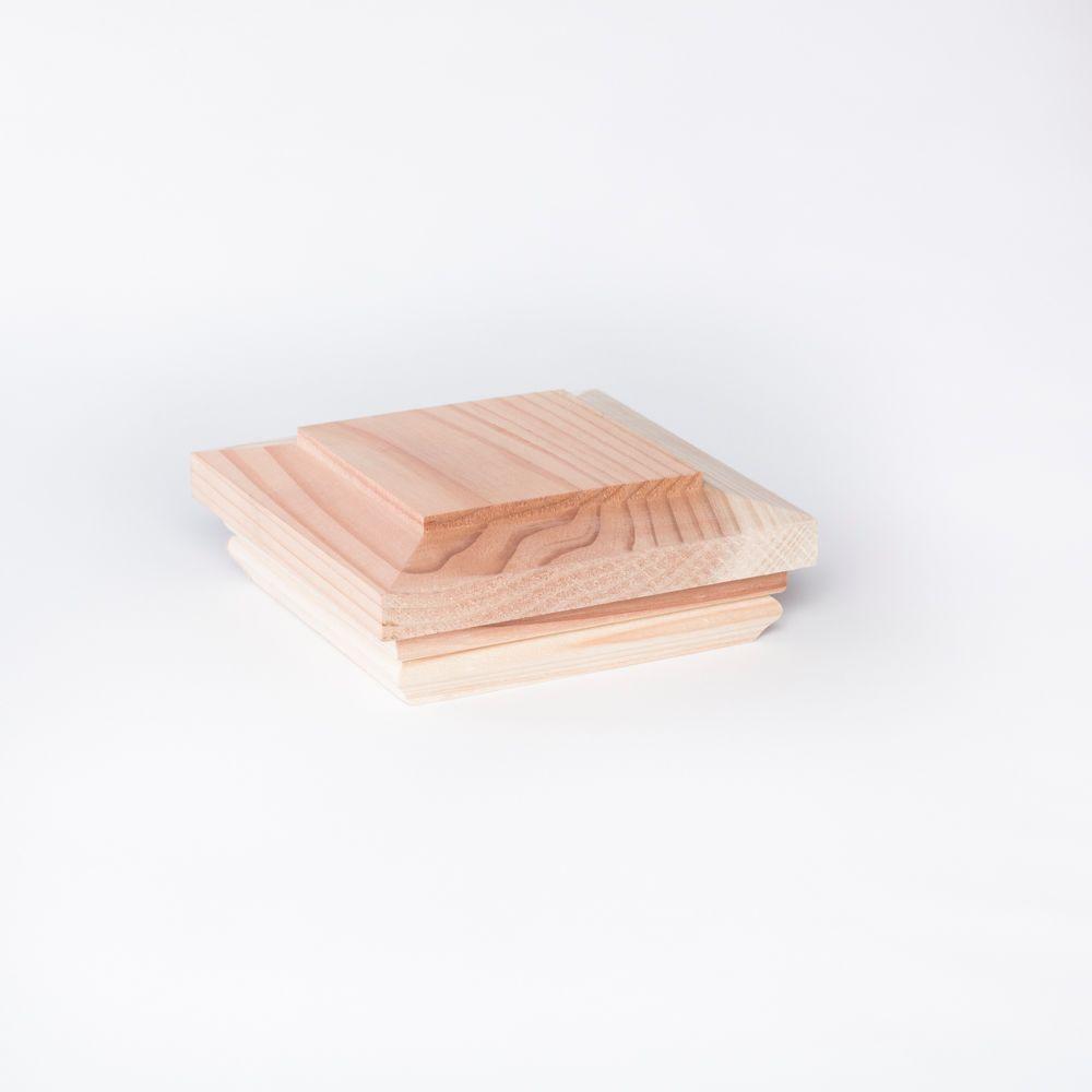 4 in. x 4 in. Redwood Flat Top Post Cap-832353 - The Home Depot