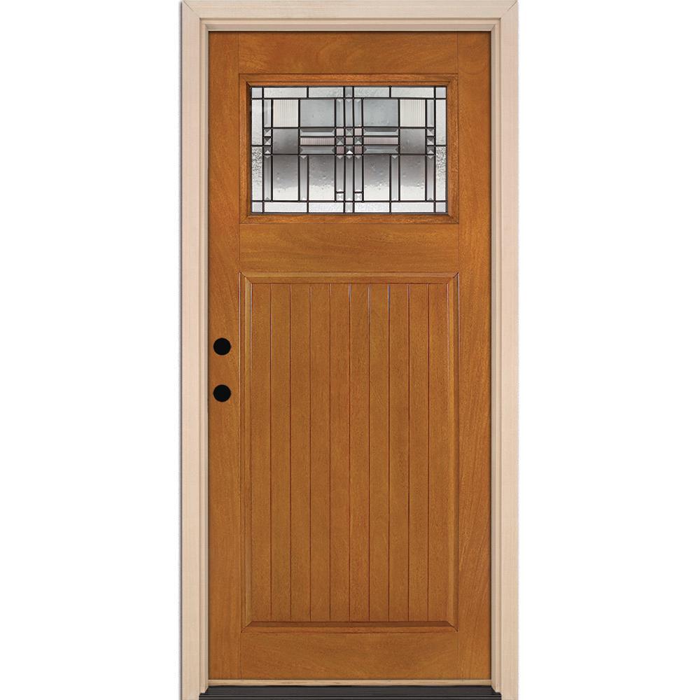 Feather River Doors 37.5 in. x 81.625 in. Monroe Patina Craftsman 1/4 ...