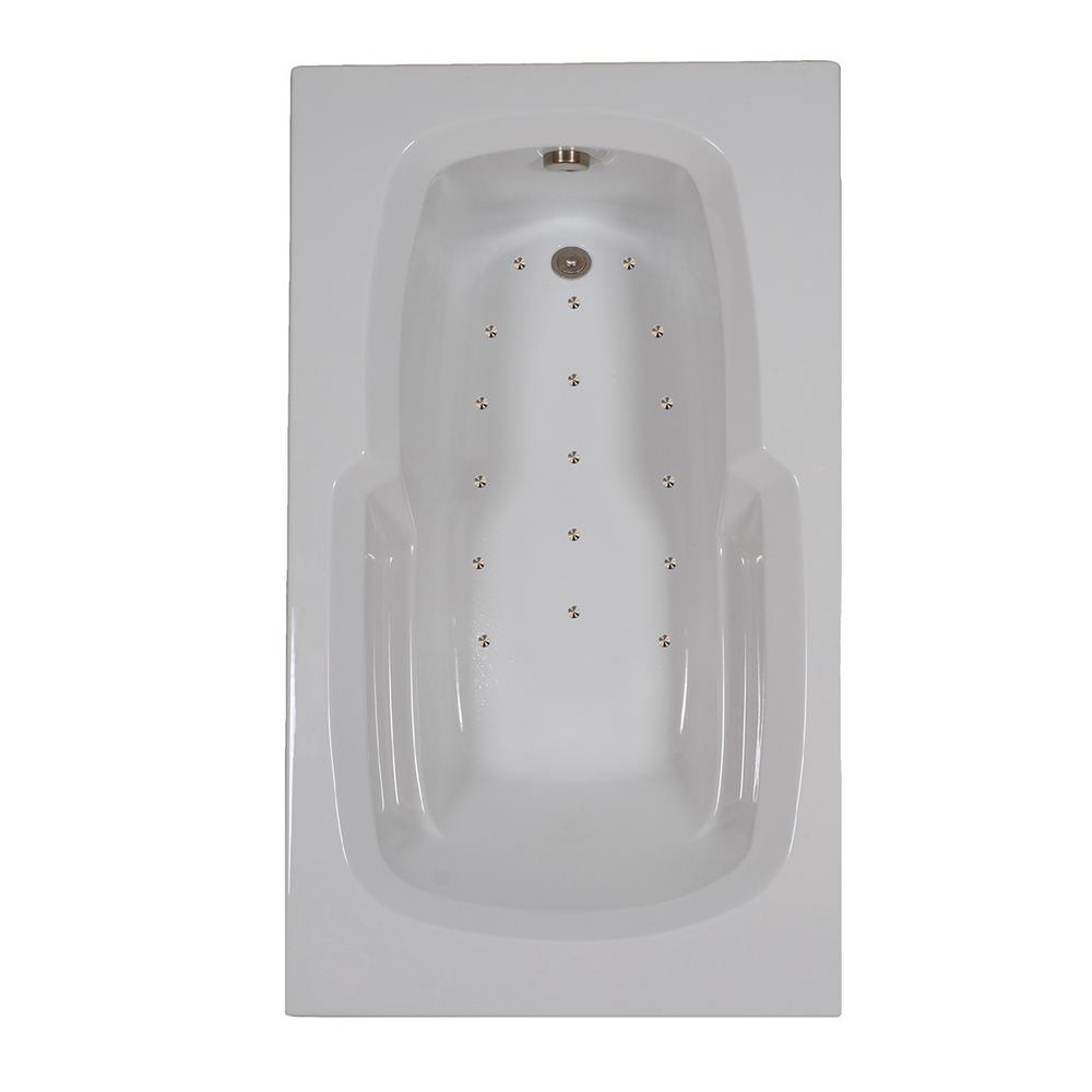 Comfortflo 72 in. Acrylic Rectangular Drop-in Air Bathtub in Bone-A7236 ...
