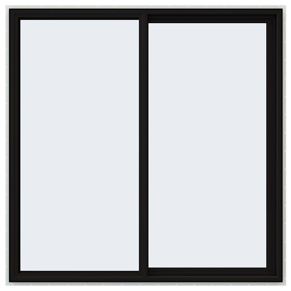 JELD-WEN 60 in. x 60 in. V-4500 Series Black FiniShield Vinyl Right ...