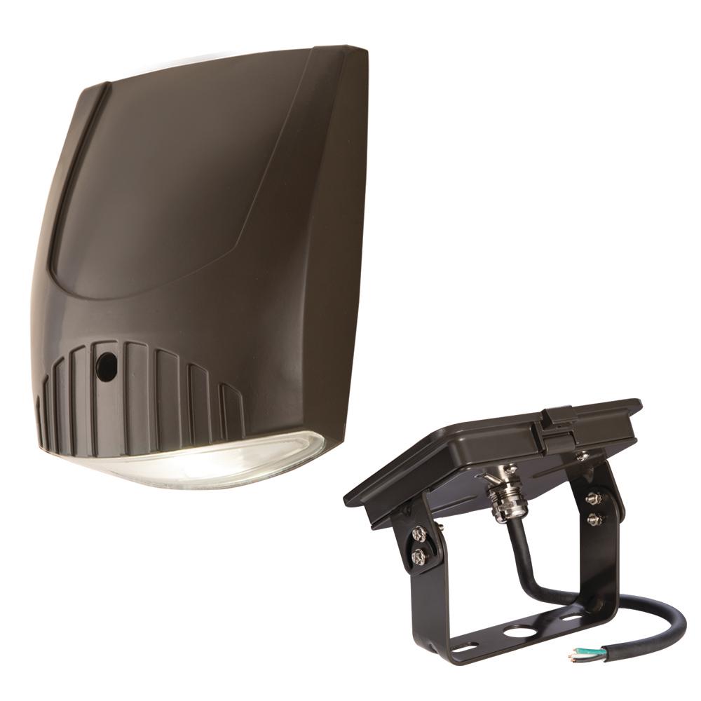 Lithonia Lighting Bronze Outdoor Integrated LED Wall Pack Light with ...