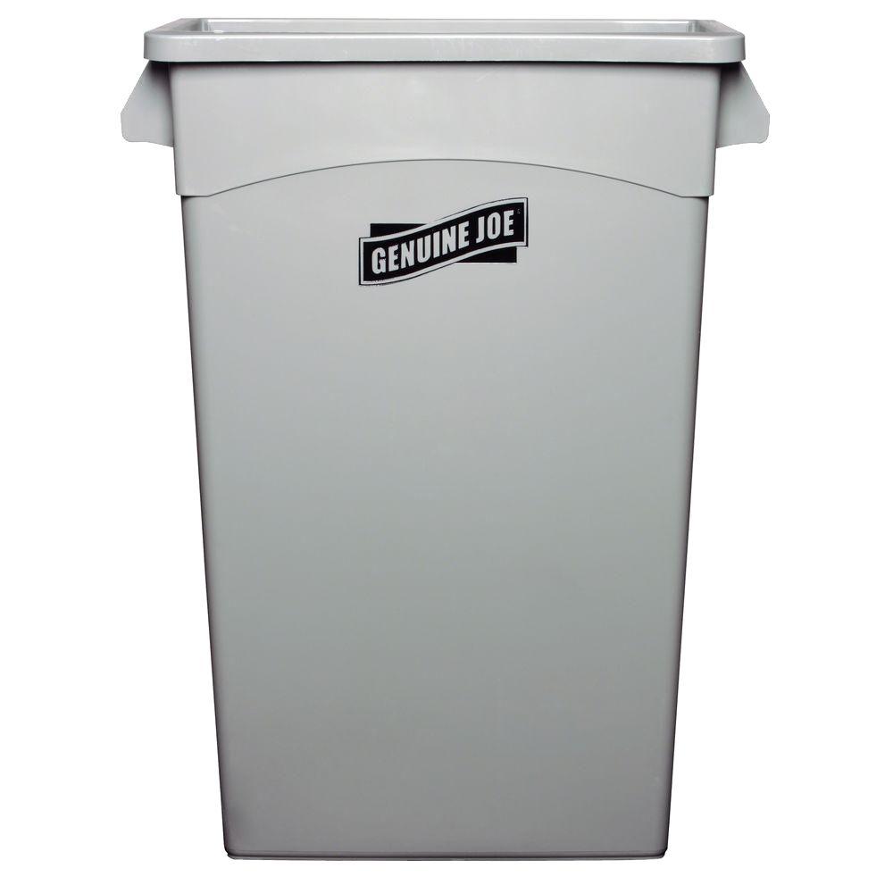 Genuine Joe 23 Gal. Gray Rectangular Space-Saving Trash Can-GJO60465 ...