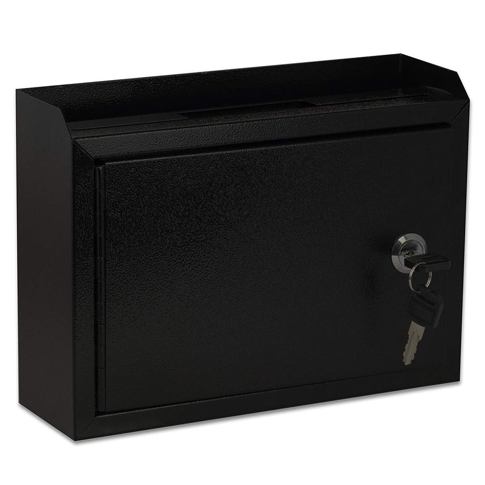 AdirOffice Medium Size Black Steel Multi Purpose Suggestion Drop Box AdirOffice Medium Size Black Steel Multi Purpose Suggestion Drop Box