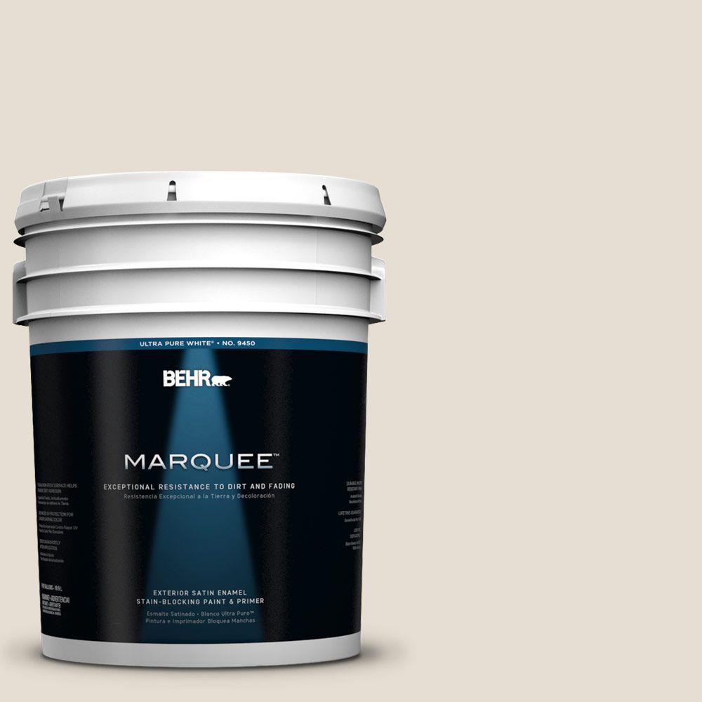 BEHR MARQUEE 5-gal. #750C-2 Hazelnut Cream Satin Enamel Exterior Paint ...