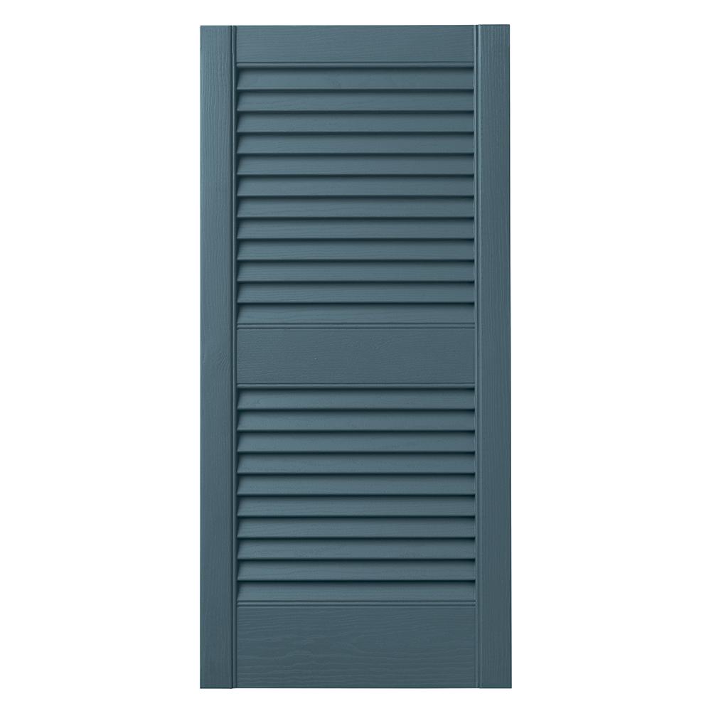 Ply Gem 15 in. x 25 in. Open Louvered Polypropylene Shutters Pair in ...