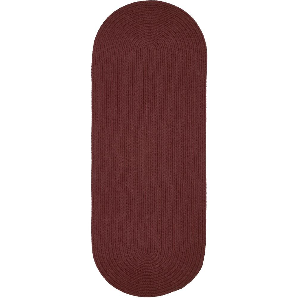 Texturized Solid Burgundy Poly 2 ft. x 6 ft. Braided Runner Rug ...
