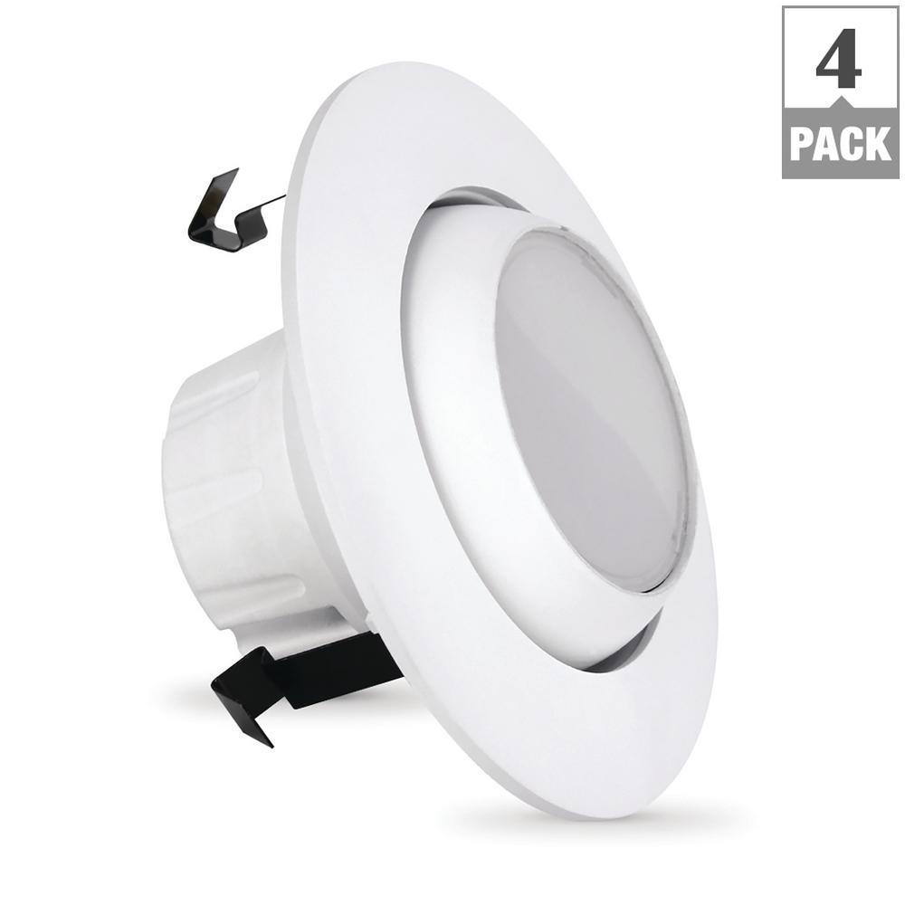 Feit Electric 65W Equivalent Warm White 4 in. White Adjustable Recessed ... Feit Electric 65W Equivalent Warm White 4 in. White Adjustable Recessed ...