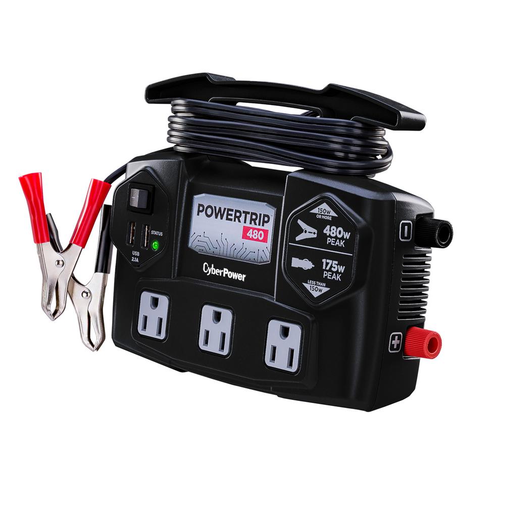 CyberPower Power Trip 480-Watt Power Inverter in Black-CPS480TG2UB ...