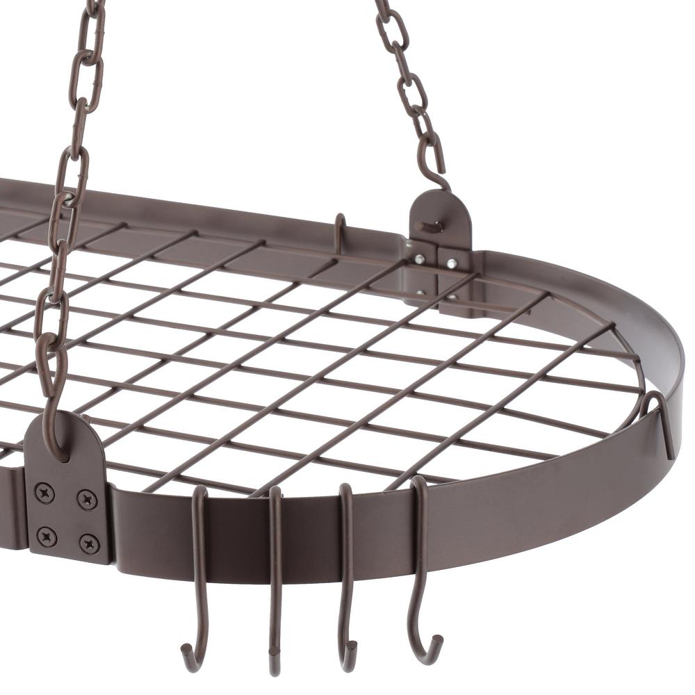 Old Dutch 3.25 in. x 18 in. x 36 in. Oiled Bronze Oval Pot Rack 122BZ ...