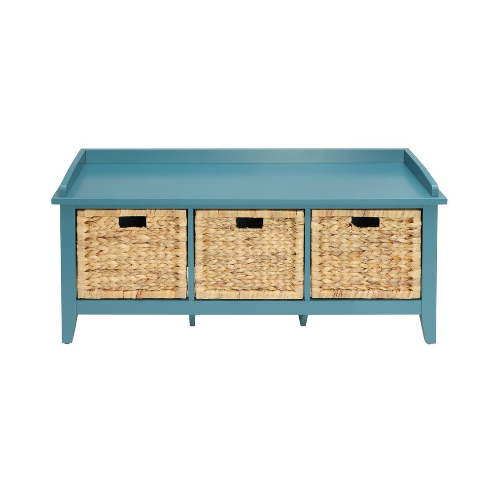 Acme Furniture Flavius Teal Storage Bench-96761 - The Home Depot