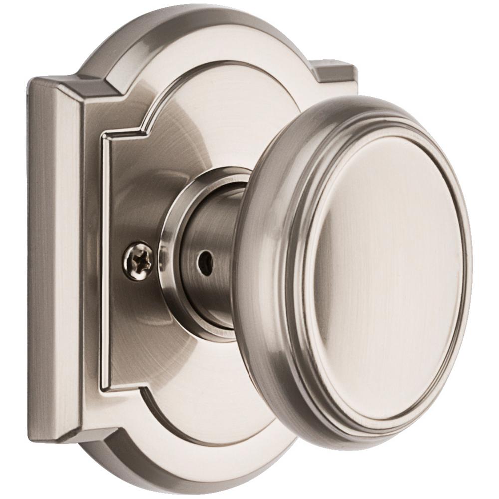 Baldwin Prestige Carnaby Satin Nickel Dummy Door Knob 351CYK ARB 15 CP