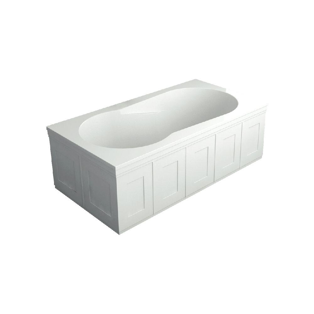 Transolid Brookfield 60 in. Solid Surface Freestanding Bathtub in White ...