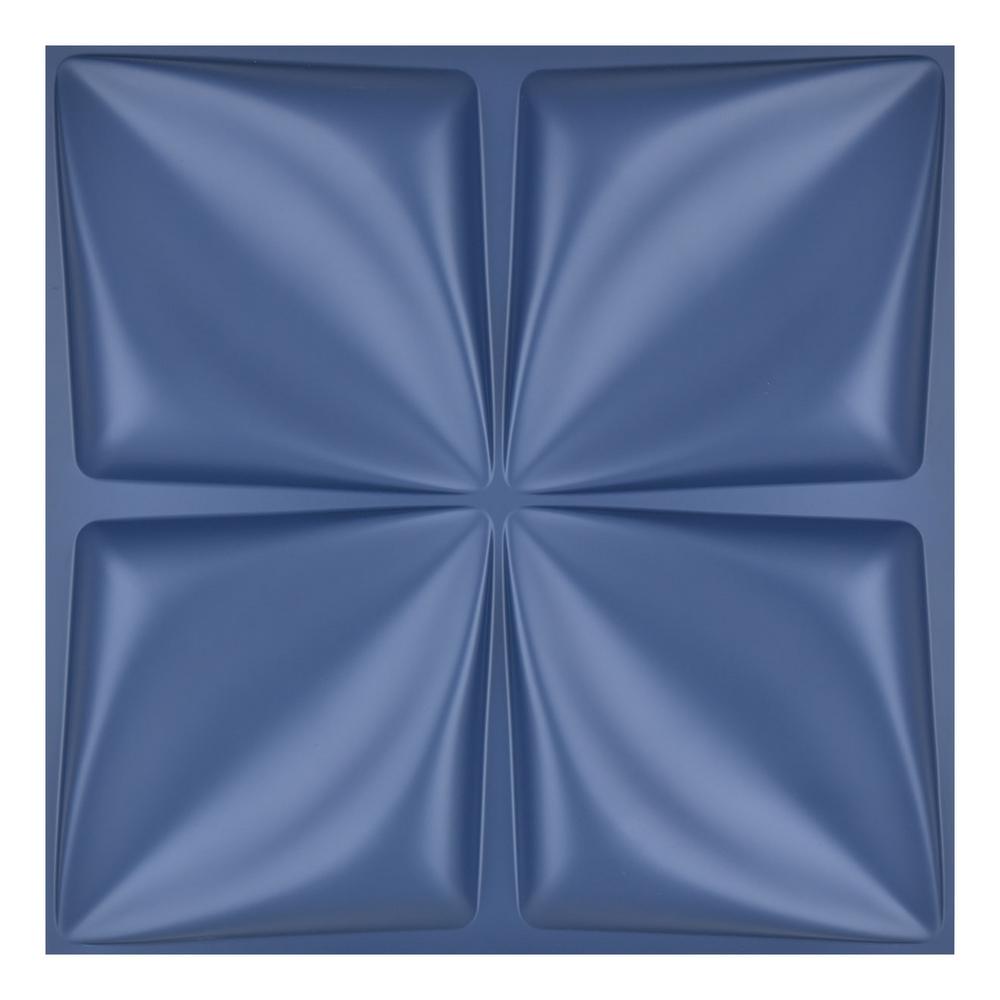 Art3dwallpanels 19.7 in. x 19.7 in. Maple Leaf Navy Blue Waterproof PVC ...