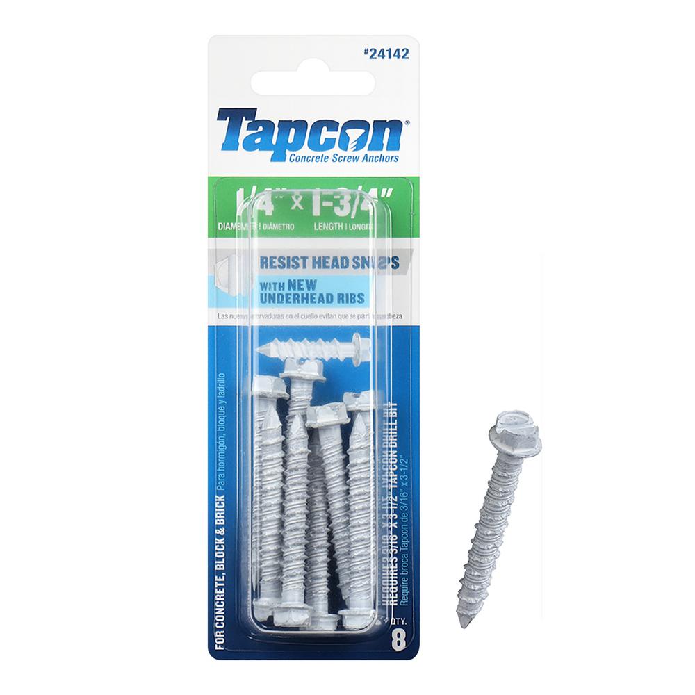 Tapcon 1 4 In X 1 3 4 In White Ultrashield Hex Washer Head Concrete Tapcon 1 4 In X 1 3 4 In White Ultrashield Hex Washer Head Concrete