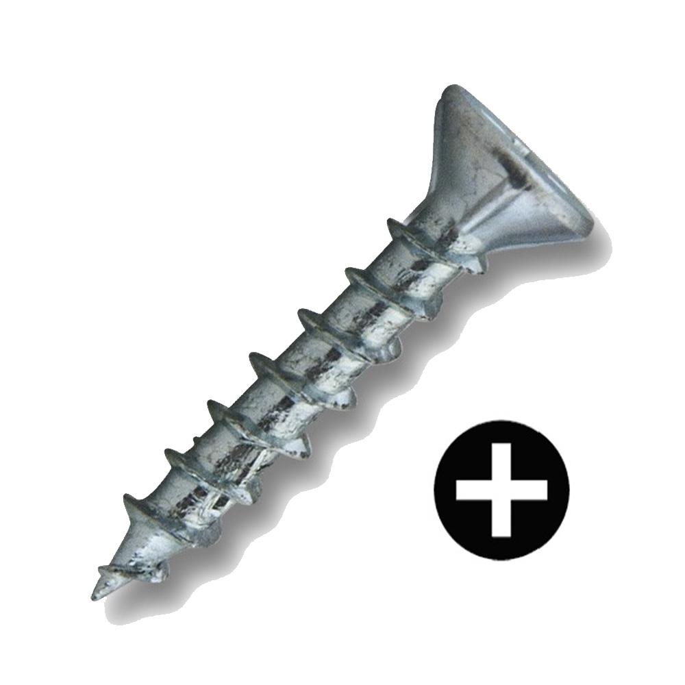 #8 x 2-1/4 in. Zinc Phillips Square Drive Flat-Head Coarse Thread with ...