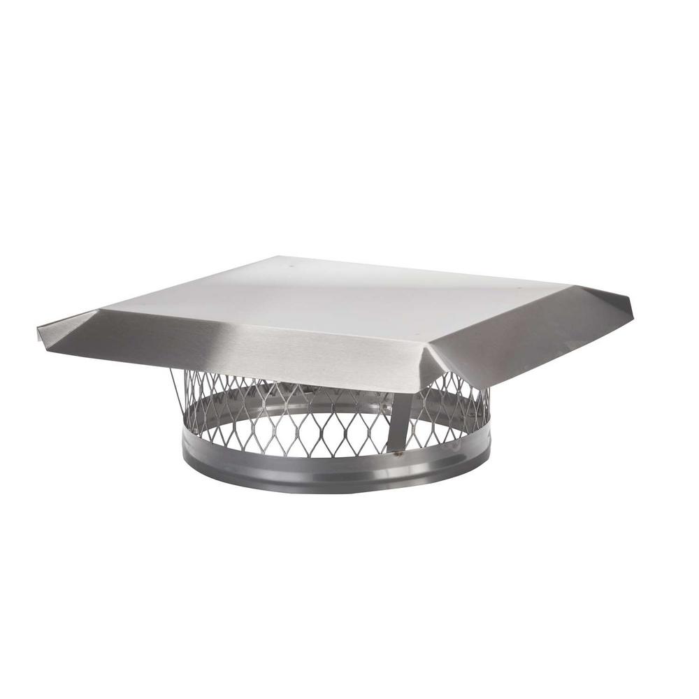 HY-C 12 in. Round Bolt-On Single Flue Chimney Cap in Stainless Steel ...