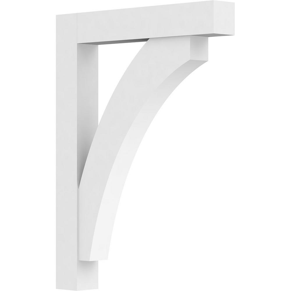 Ekena Millwork 3 in. x 32 in. x 24 in. Thorton Bracket with Block Ends ...