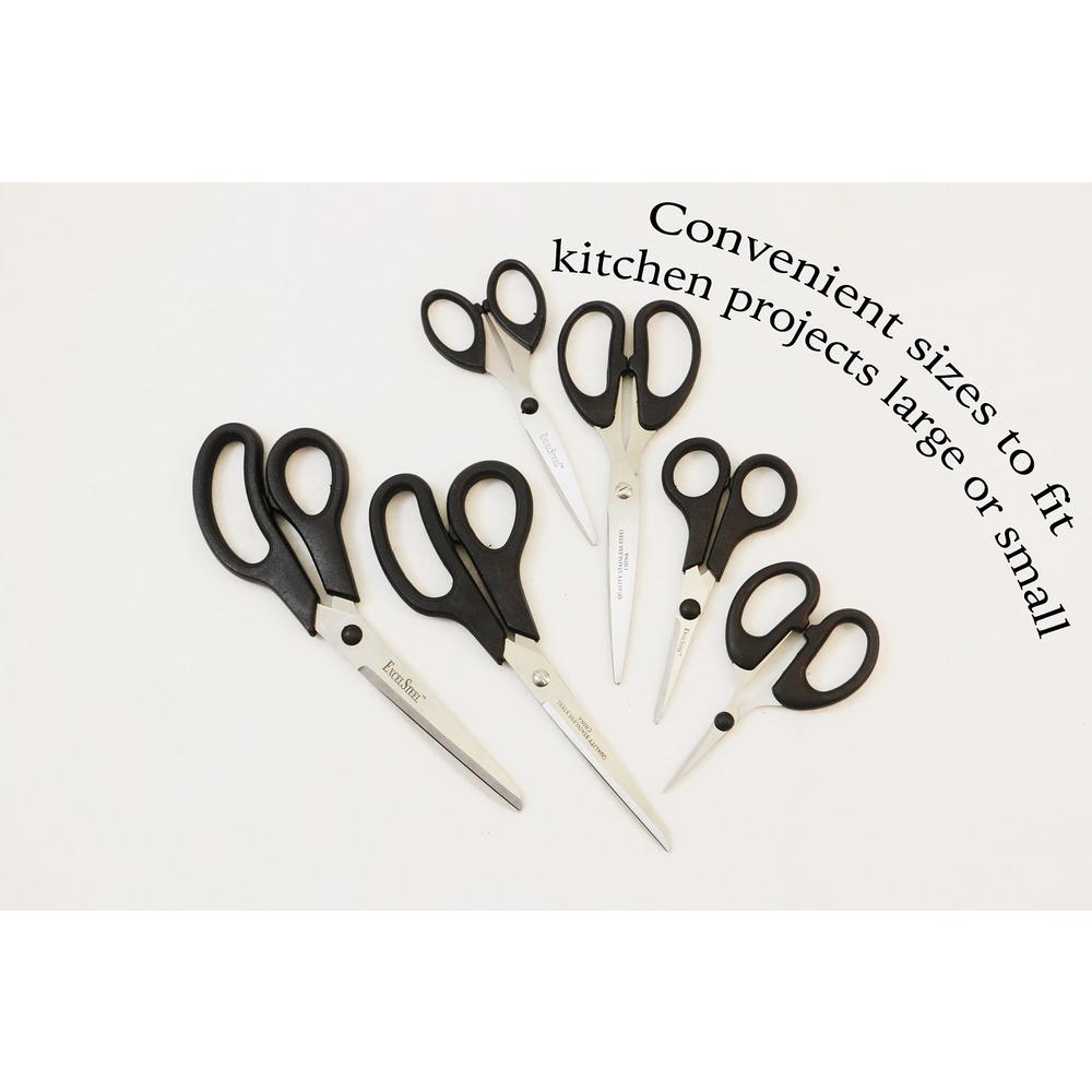ExcelSteel 6-Piece Black All-Purpose Kitchen Scissors Set 808 - The ...