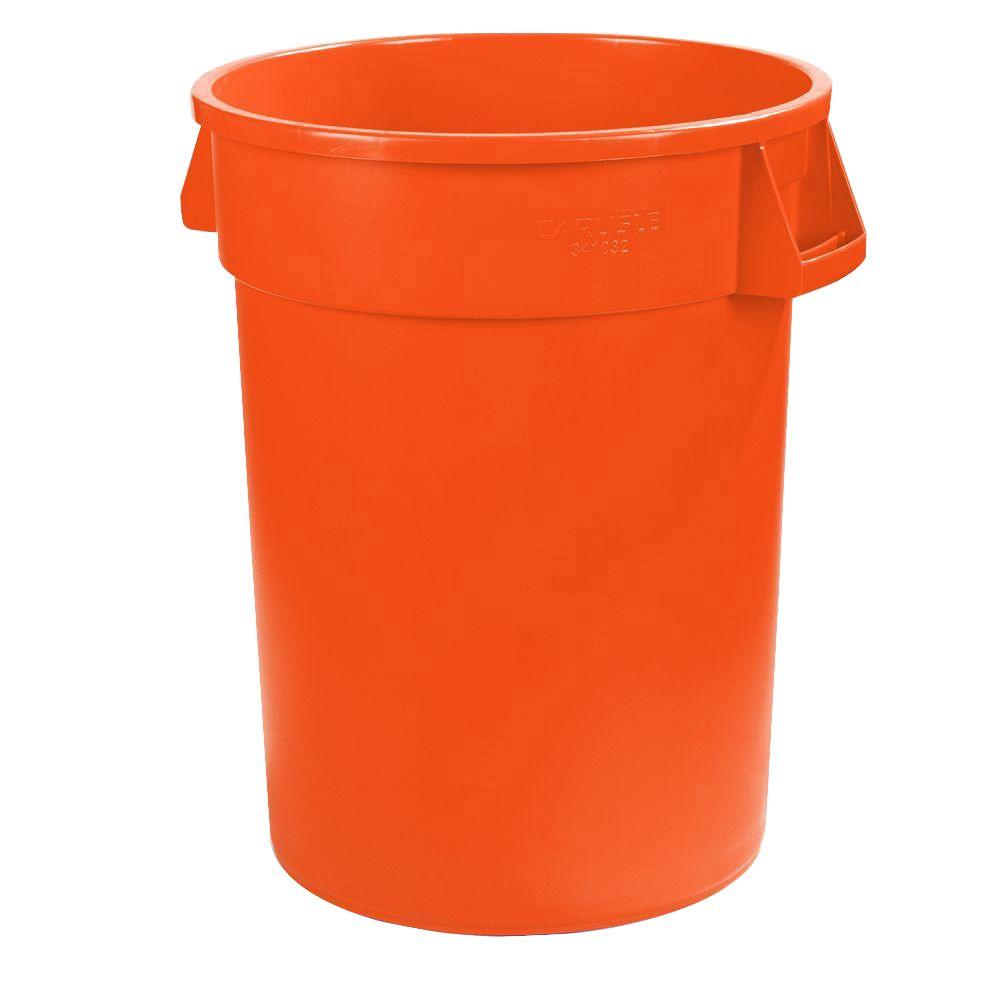 Carlisle Bronco 44 Gal. Orange Round Trash Can (3-Pack)-34104424 - The ...