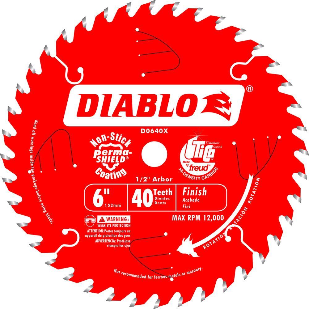 DIABLO 6 In X 40 Tooth Finish Saw Blade For Saw Boss D0640X The Home DIABLO 6 In X 40 Tooth Finish Saw Blade For Saw Boss D0640X The Home