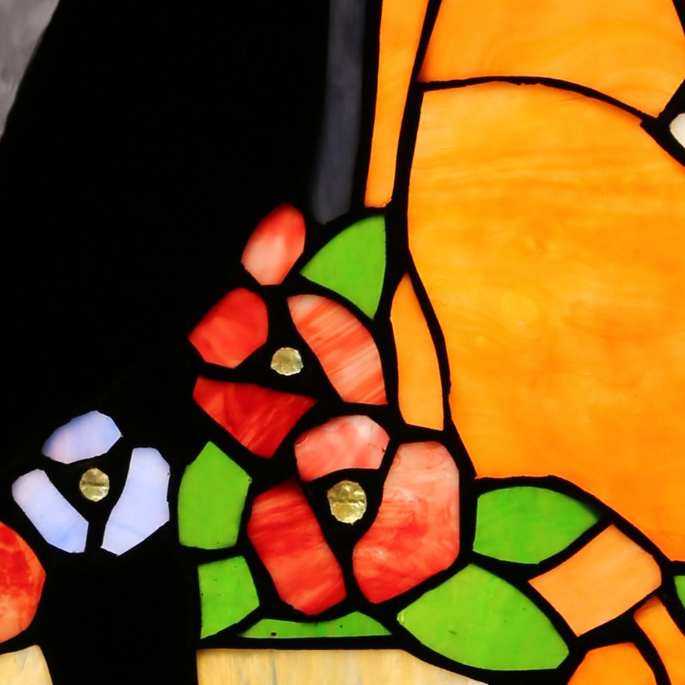 River Of Goods Multi Stained Glass Cats In The Garden Window Panel 14924 The Home Depot